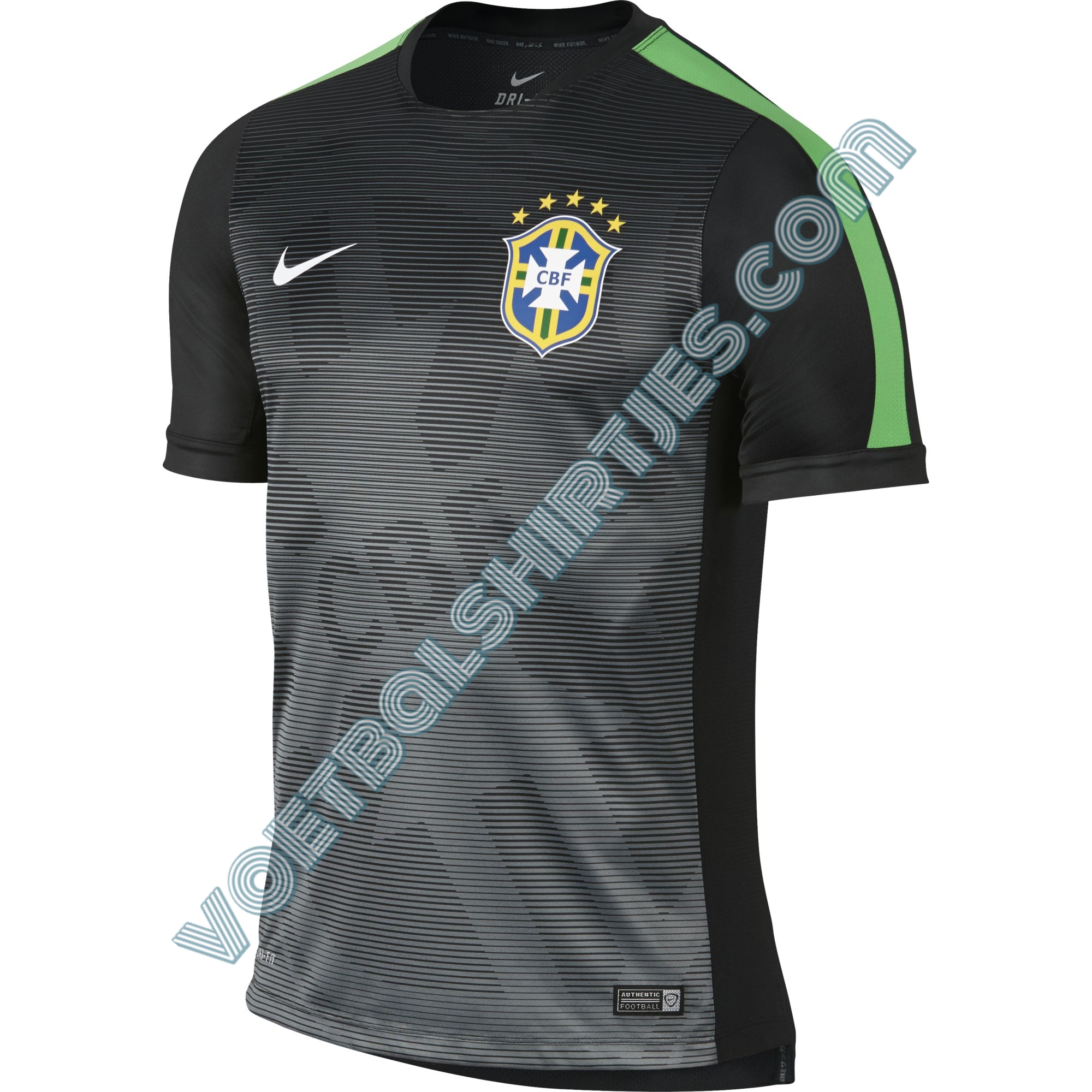 Brazilië Pre-match top uit 15/16 - Voetbalshirtjes.com